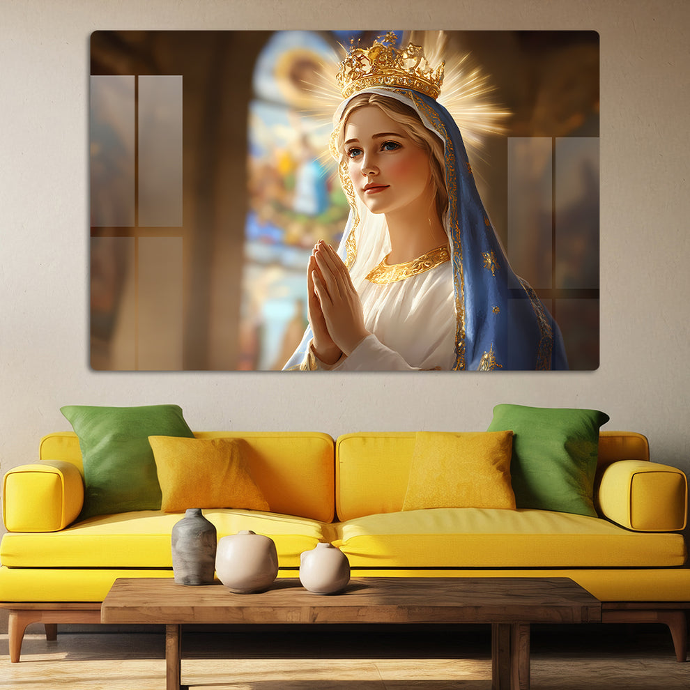 Mother Mary Praying In Devotion Wall Art: A Sacred and Serene Addition ...