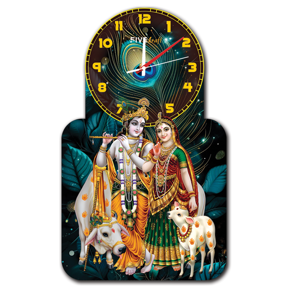 Radha Krishna Wall Clock: A Beautiful Blend of Art and Time – FIVE KRAFT